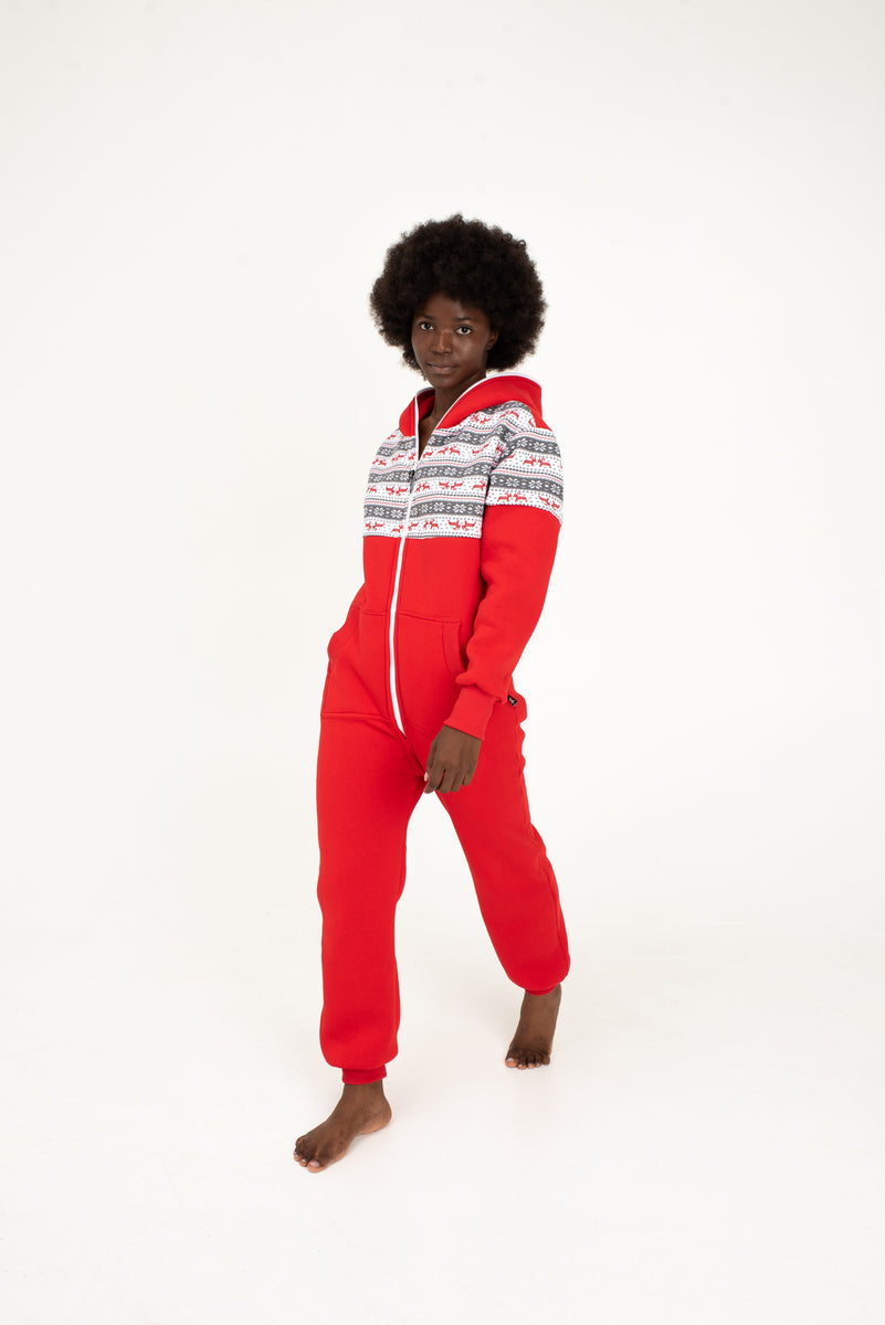 Sofa Killer red onesie with Nordic applications – Sofa Killer comfy and ...